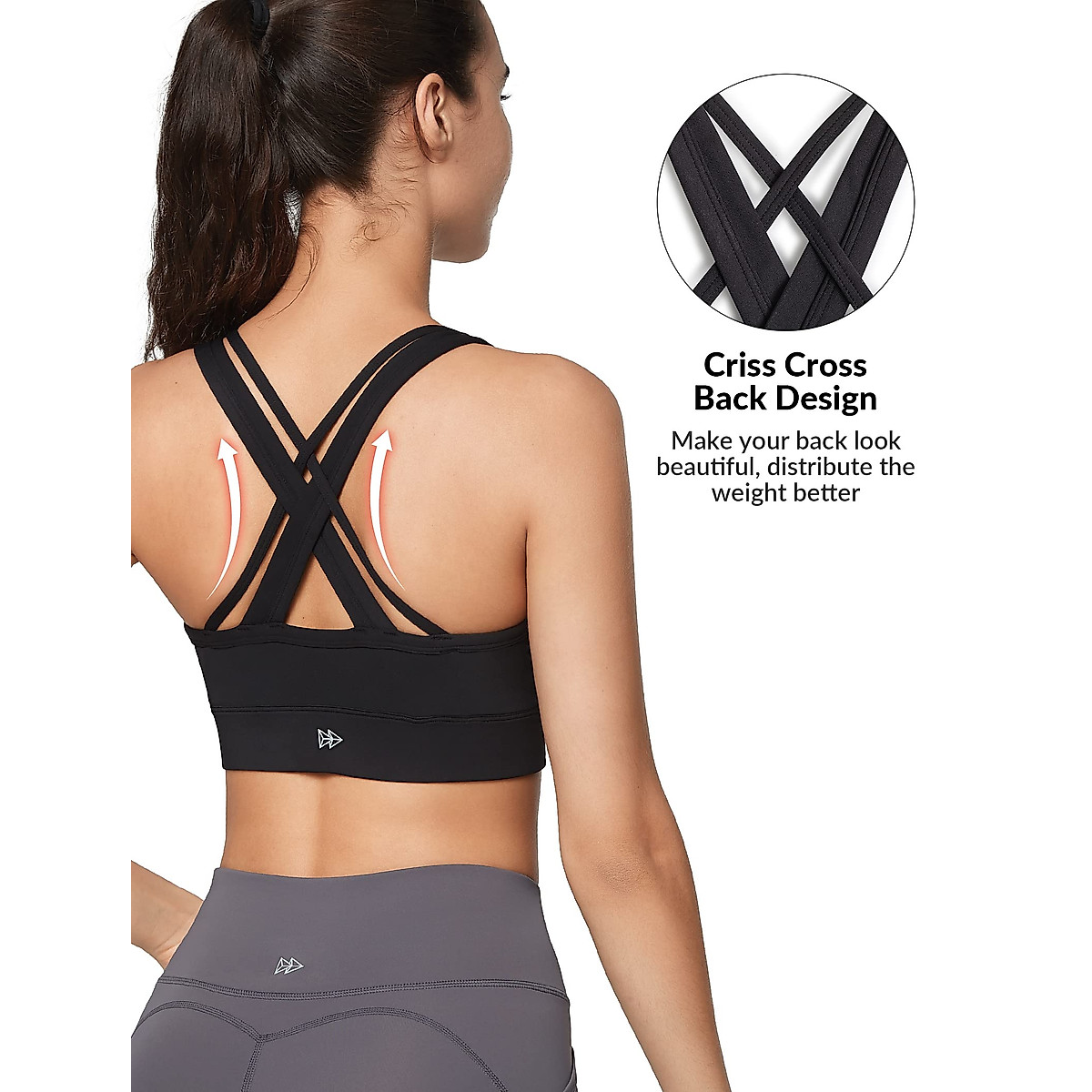 Yvette Zip Front Close Sports Bra - High Impact Full Support for Large Bust,Sewn in Pads,Wireless and Supportive, Black,M+