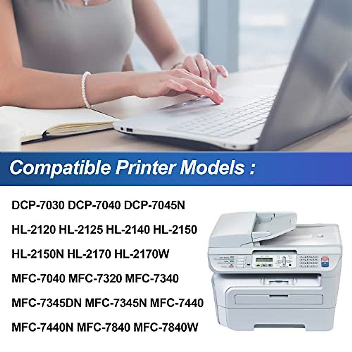 TcxLink (1 Pack) TN-360 TN360 High-Yield Toner Cartridge Replacement for Brother TN360 DCP-7045N HL-2170W MFC-7040 MFC-7345DN HL-2150N Printer Toner.