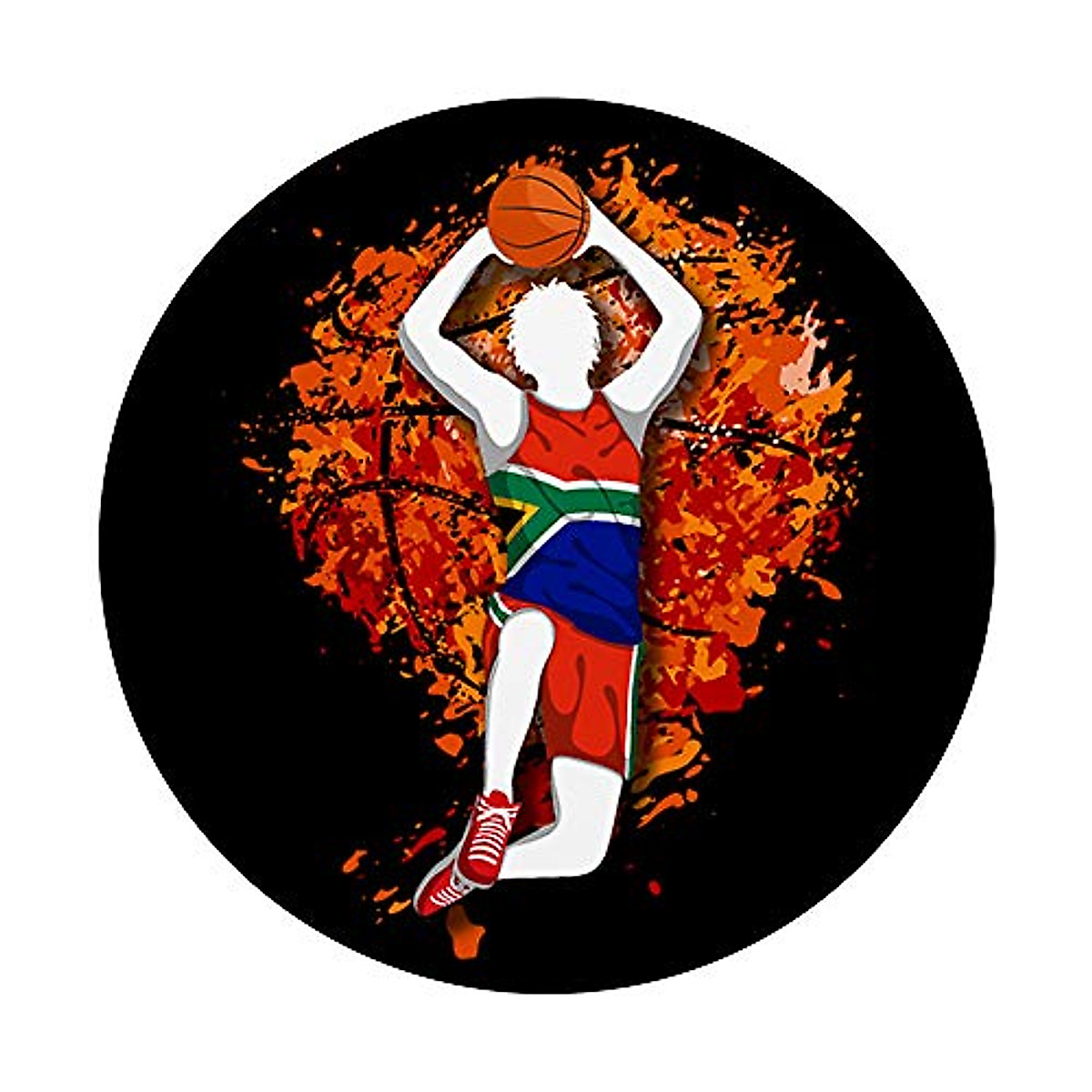 South Africa Basketball South African National Flag Sport PopSockets PopGrip: Swappable Grip for Phones & Tablets
