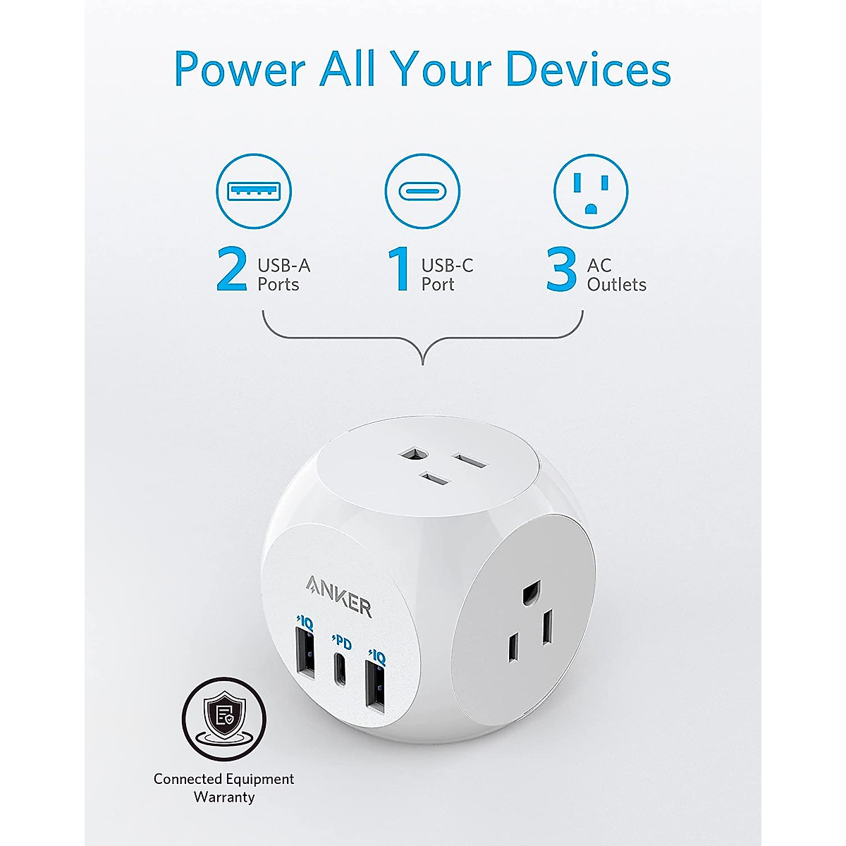 Anker Electrical Outlet Extender with 30W USB C Charger, Multi Plug ...