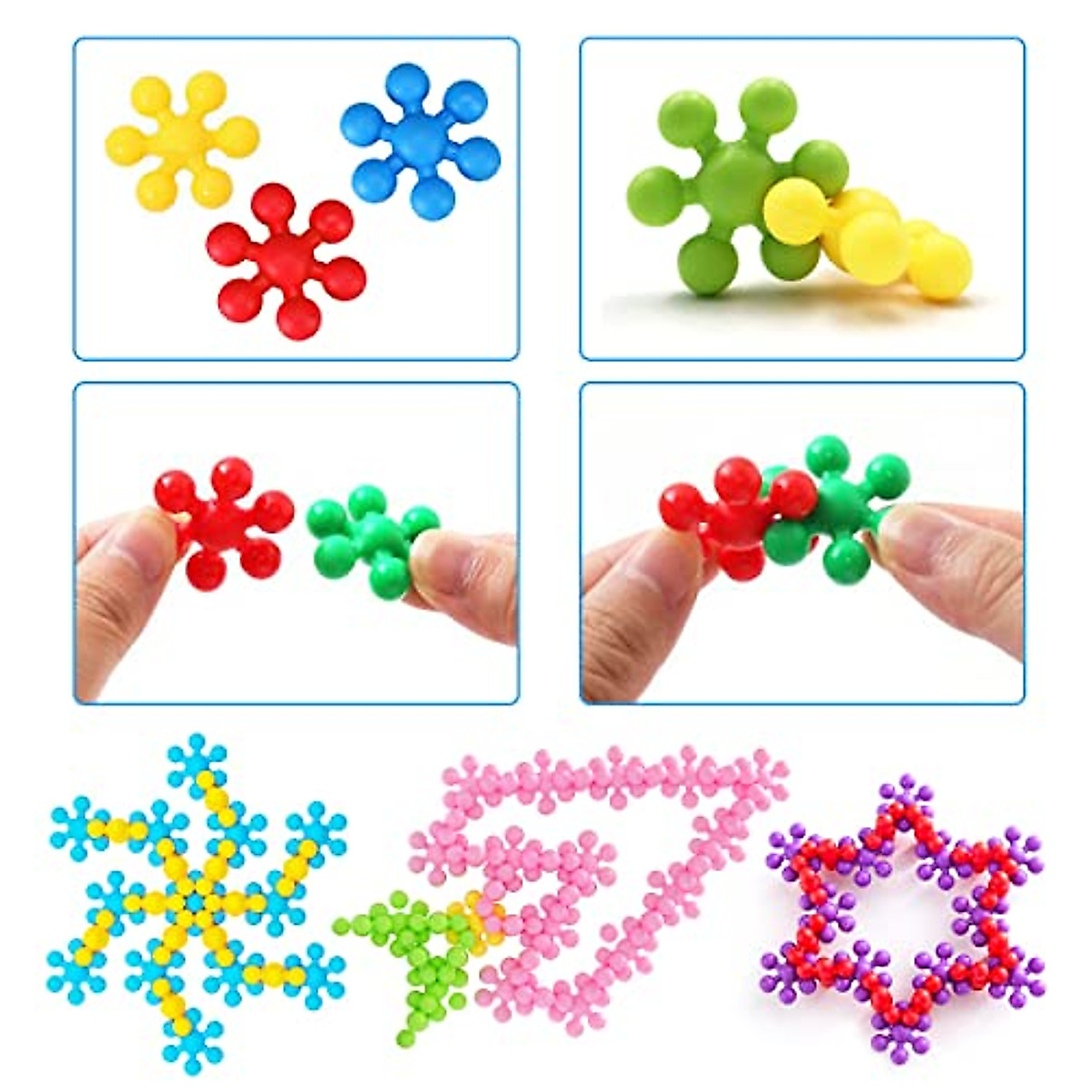 KCLROEO Building Blocks, 320 pcs Educational Building Toys STEM Toys Building Discs Sets Interlocking Solid Plastic for Preschool Kids Boys and Girls, Promotes Fine Motor Skills & Sensory Development