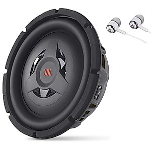 JBL Club WS1200 12" Shallow Mount subwoofer w/SSI (Selectable Smart Impedance) Switch from 2 to 4 ohm Bundled with Alphasonik Earbuds