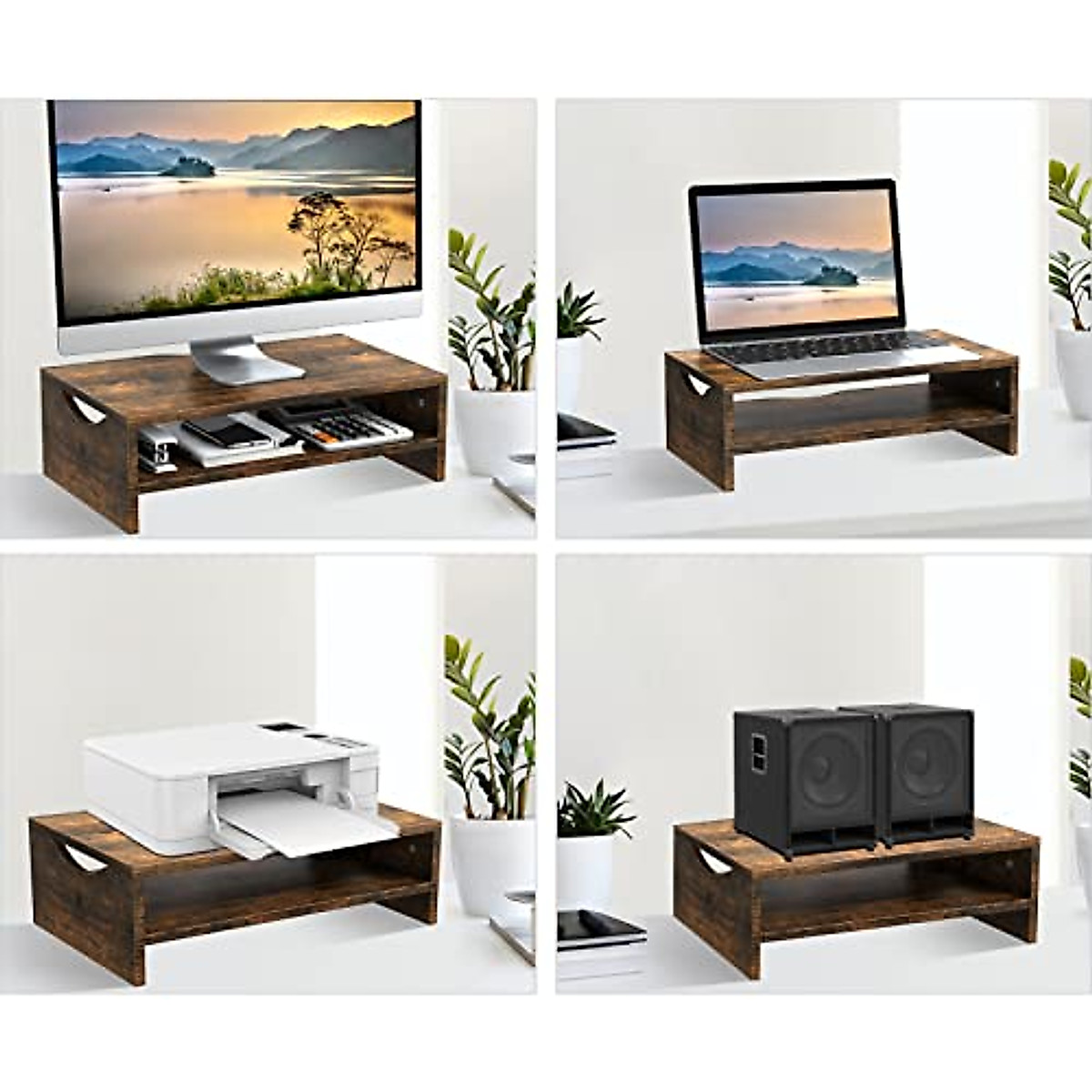 Zimilar 2-Tier Monitor Stand Riser - Ergonomic Desk Storage