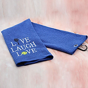 G2TUP Tennis Towels for Women Men Live Laugh Love Funny Tennis Player Themed Towel Gift (Live Laugh Love)