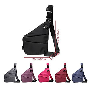 AIIONP 2023 New Personal Flex Bag, Anti-thief Slim Sling Bag Crossbody Backpack, Canvas Casual Daypack Backpacks for Men (Blue, Right)