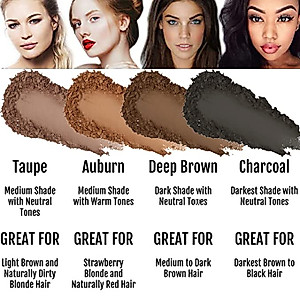 BaeBlu Eyebrow Powder, Organic Vegan 100% Natural, Fill-in Smudge Proof Brow Tint, Made in USA, Taupe