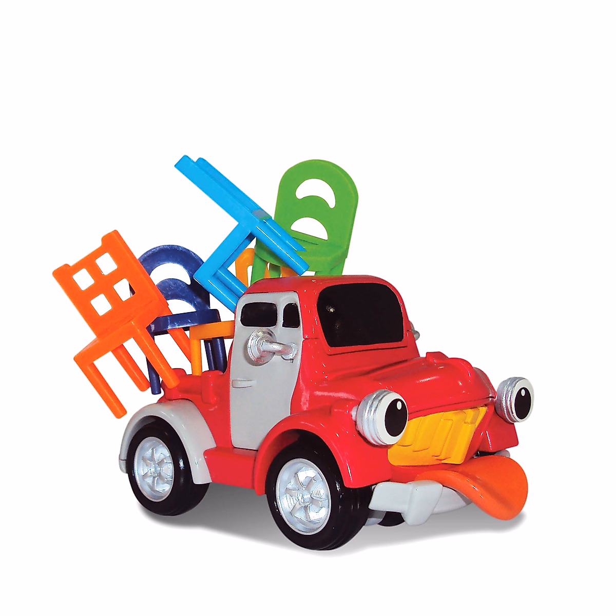 Fotorama Pick-Up Pete | The Ultimate Chair Stacking Game! Perfect for Remote Family Home Entertainment, Stack Colorful Chairs on Pete The Motorized Pick-Up Truck