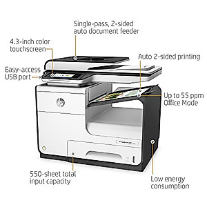HP PageWide Pro 477dn Color All-in-One Business Printer, 2-Sided Duplex Printing & Print Security (D3Q19A)