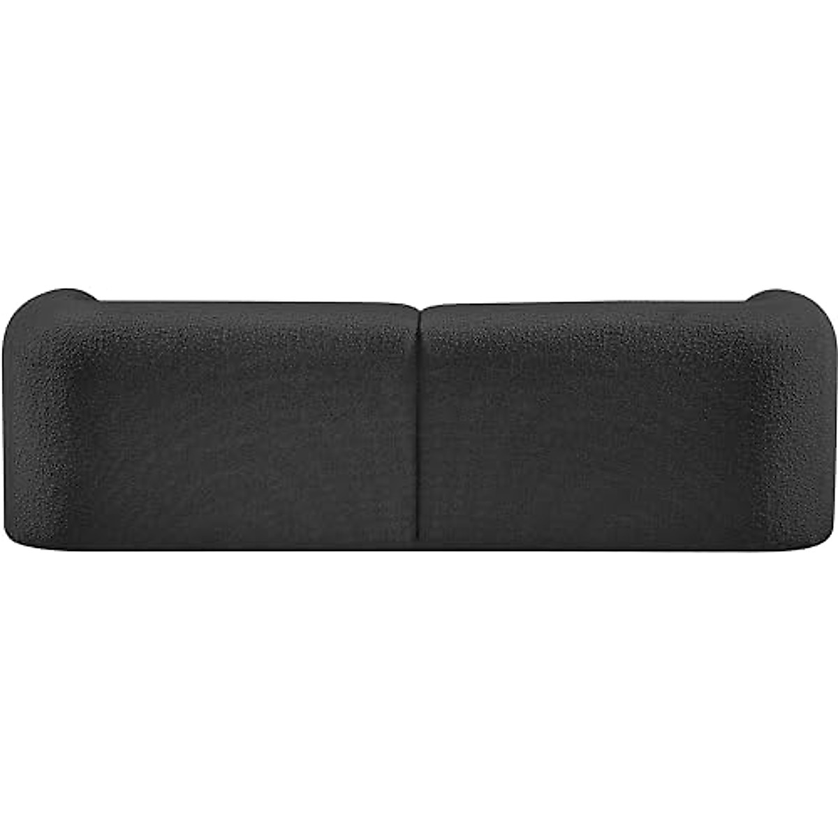 Meridian Furniture 139Black-S Emory Collection Art Deco Boucle Fabric Upholstered Sofa with Rich Black Boucle Fabric, Ball Pillows Included, 89" W x 34" D x 27" H, Black