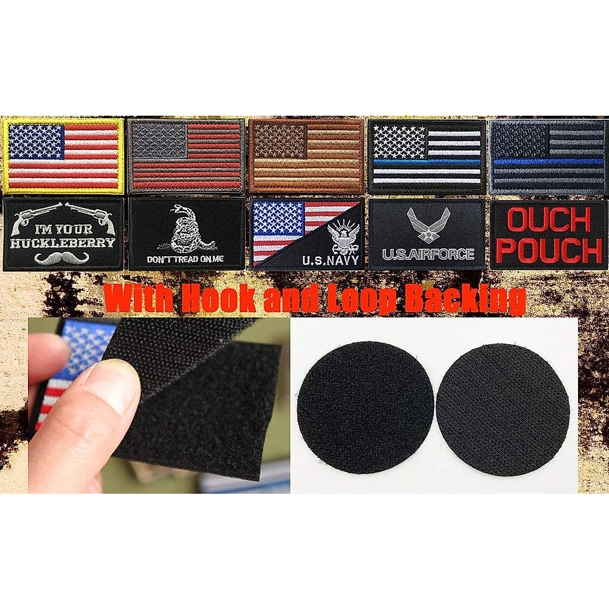 2 Pieces America Flag/Air Patch, Tactical USA Air Patches, US American Air Flag Hook and Loop Embroidered Patch for Hat, Backpack, Jacket, Jeans, Veteran Clothes