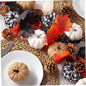 Garneck 36 Pcs Thanksgiving Pumpkin Festival Pumpkin Fabric False Pumpkins Dining Room Decor for Table Simulation Pumpkin Models Photo Ornament Foam Pumpkin Toy Rope Artificial Set
