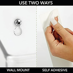 mDesign Plastic Adhesive Mount Storage Organizer Container for Kitchen or Pantry Wall Organization - Space Saving Holder for Sandwich Bags, Foil - 16" Wide - Ligne Collection - 4 Pack - Clear