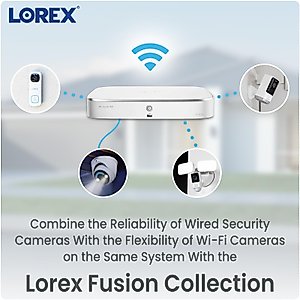 Lorex Fusion 4K Security Camera System with 2TB NVR - 8 Channel PoE Wired Home Security System with 6 IP Metal Cameras - Motion Detection, 2-Way Audio, Color Night Vision, Weatherproof Surveillance