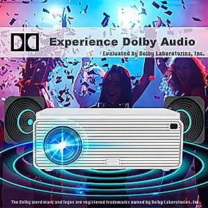 Native 1080P WiFi Projector, ERISAN 5G Wi-Fi Full HD Video Projector, Support iOS/Android Mac Sync Screen, 300" Display for Home Business, Compatible w/HDMI, VGA, USB, PC, DVD, White, S50W