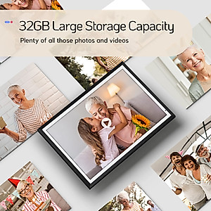 NexFoto Large 14 Inch Smart 3K Digital Picture Frame 32GB, 2.4GHz/5GHz Dual-Band Digital Photo Frame with IPS Touch Screen, Instantly Share Photos Videos via App or Email, Gift for Grandparents