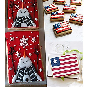 Vokop Rectangle Cookie Cutter Set-5 Pack Stainless Steel Rectangular Biscuit Molds Fondant Cake Cookie Cutter Set Pastry Mold-1" Depth