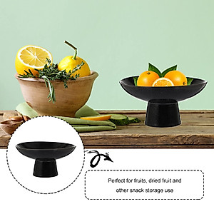 DOITOOL Fruit Bowl for the Counters, Ceramic Fruit Berry Bowl Plate, Decorative Fruit Dish Holder Dessert Display Stand for Kitchen Counter Centerpiece Table Decor Serving Fruit Tray (Black)
