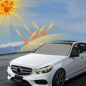 Front Windshield Sunshade Fit for Mercedes Benz GLC 2016-2024 and E-Class Foldable UV Ray Reflector Car Shade Front Windshield Mercedes Benz Sun Shade Windshield Keeps Your Vehicle Cool
