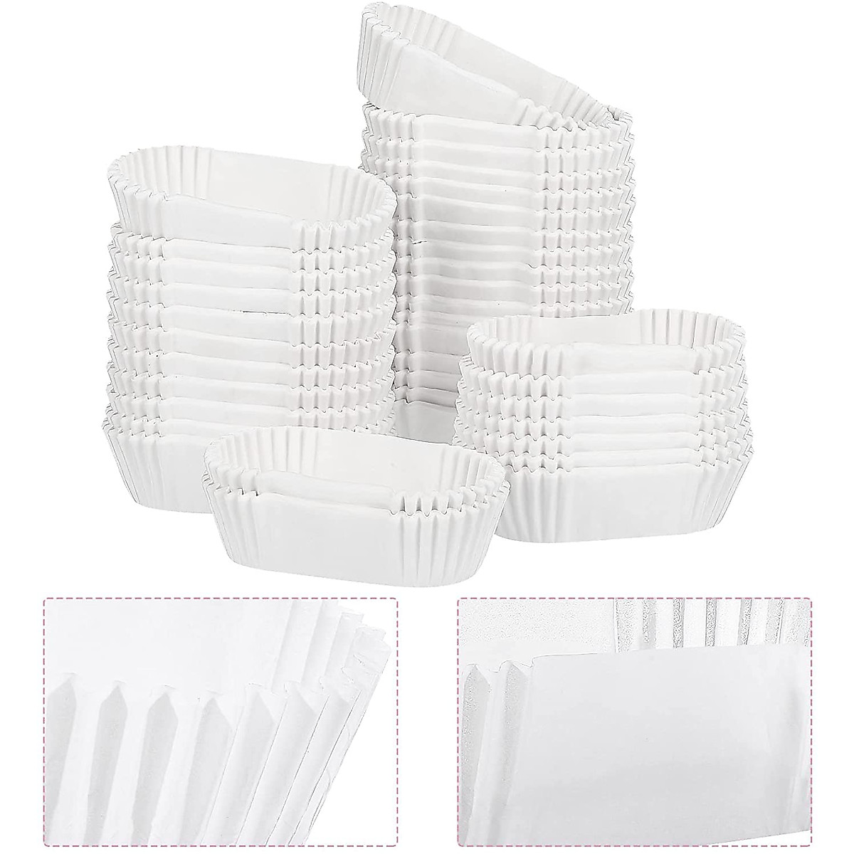 SENTOP 1000pcs Oval Paper Baking Cups, Safe Grease Proof Paper Tray High Temperature Cake Cup, Boat Shaped Cupcake Muffin Baking Cups for Muffins, Cupcakes or Mini Snacks