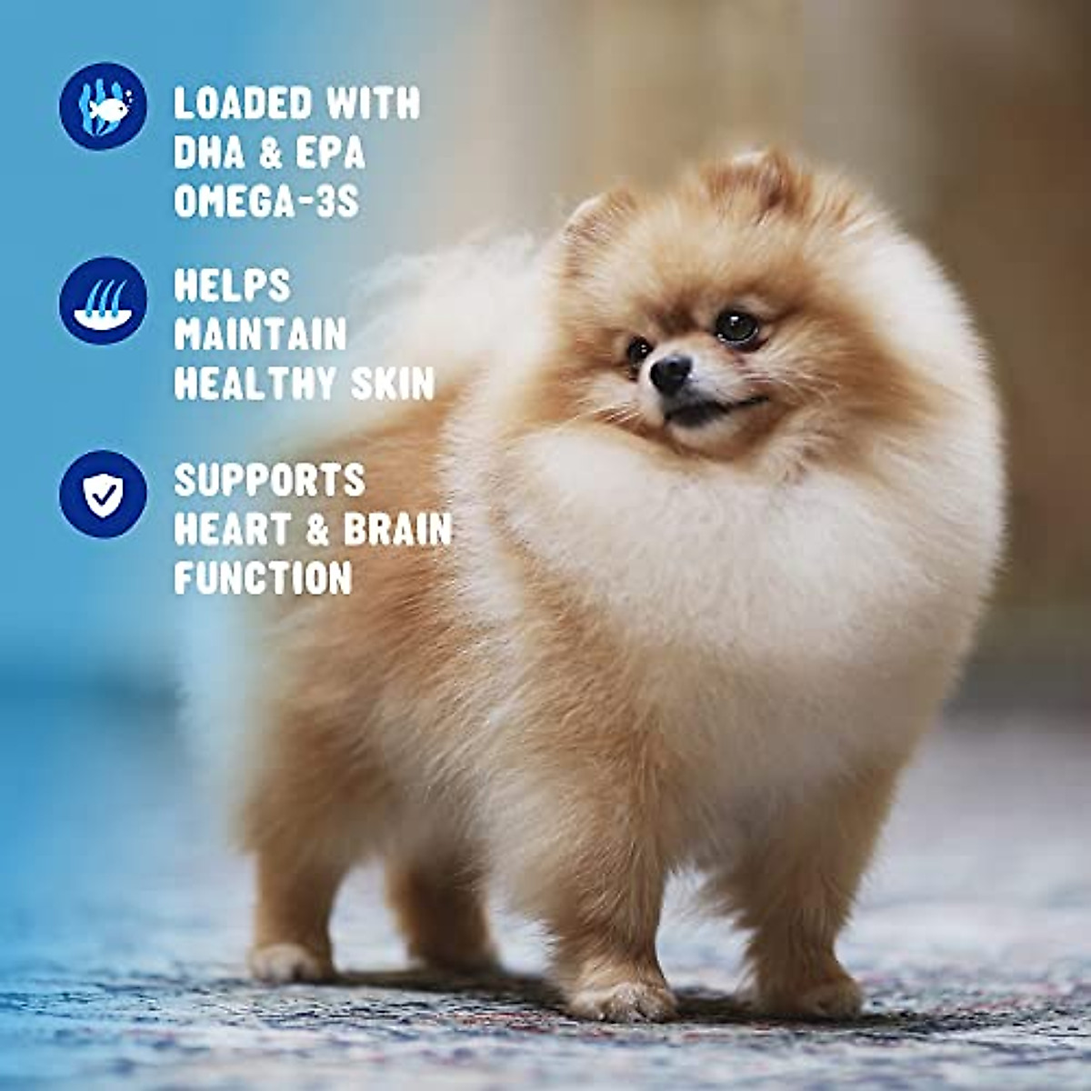 Omega 3 Fish Oil for Dogs Soft Chews 120 ct - Omega 3 for Dogs with Biotin & Vitamin E for Shiny Coat - Dog Skin and Coat Supplement for Itchy, Dry Skin - Shedding Omega 3 6 9 Oil for Dog