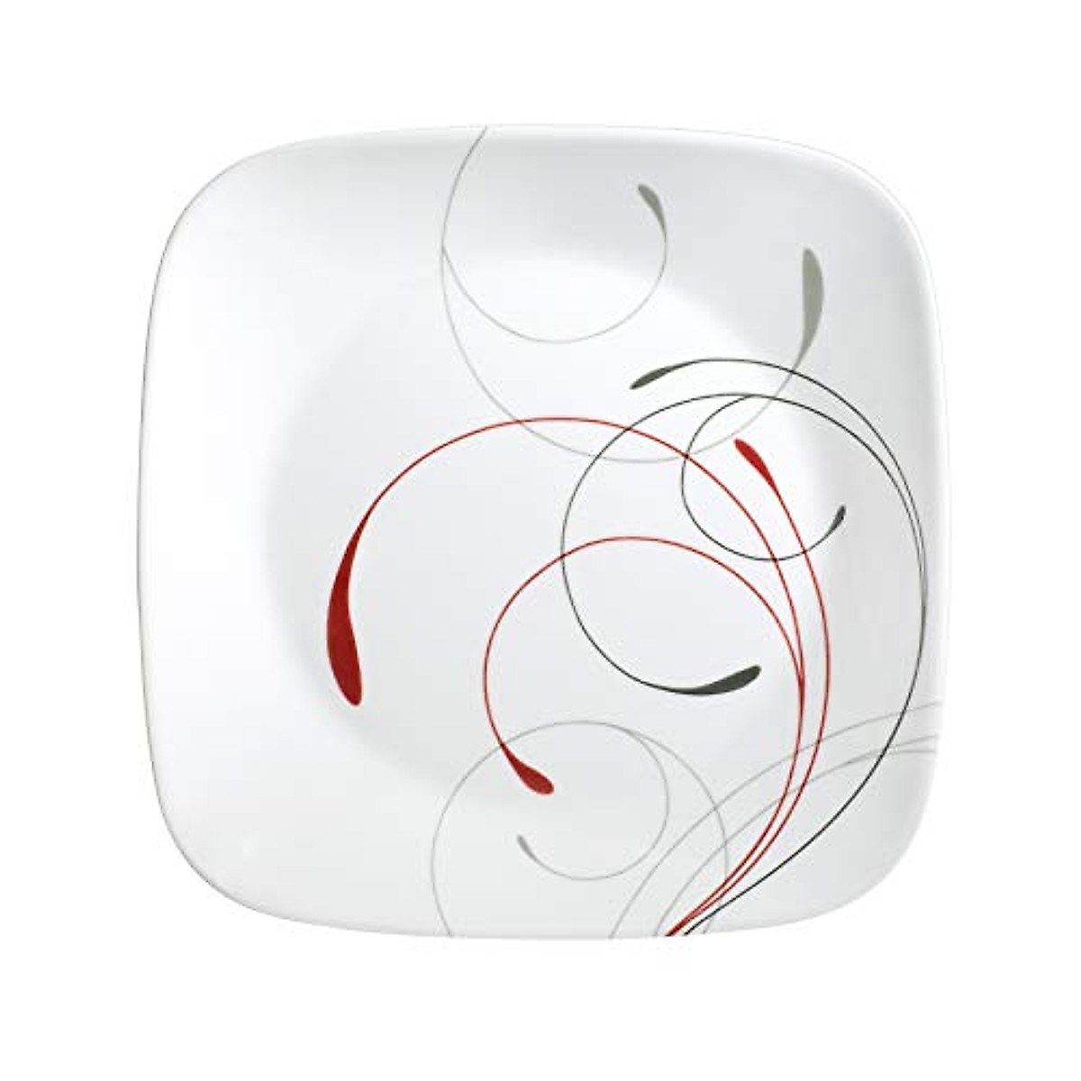 Corelle Vitrelle 18-Piece Service for 6 Dinnerware Set, Triple Layer Glass and Chip Resistant, Lightweight Square Plates and Bowls Set, Splendor