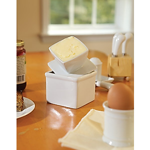 Fox Run Butter Keeper Porcelain, 3.75 x 3.75 x 5.5, White