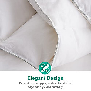 APSMILE All Season Goose Feather Down Comforter Full/Queen Size - Ultra-Soft 750 Fill-Power Hotel Collection Duvet Insert Fluffy Medium Warm Quilt Comforter with Corner Tabs(90x90, White)