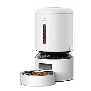 PETLIBRO Automatic Cat Feeder, 4L Auto Pet Dry Food Dispenser with Clog-Free Design, Low Food LED Indication, 0-50 Portion Control for 1-6 Meals Daily, 10s Voice Recorder for Small & Medium Pets