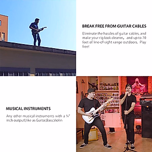 Xvive U2 Guitar Wireless System Guitar Wireless Transmitter and Receiver 2.4GHz 4 Channels for Guitar,Electric Guitar,Bass,Violin