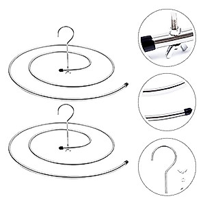 VOSAREA 2Pcs Spiral Shaped Drying Rack Stainless Steel Laundry Stand Hanger Rotatable Space Saving Quilt Blanket Hanger for Bed Sheet Coverlet Scarf Bath Towel Silver