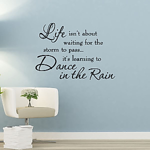 Life Isnt About Waiting for The Storm to Pass Its Learning to Dance in The Rain Vinyl Wall Decal Inspirational Quotes
