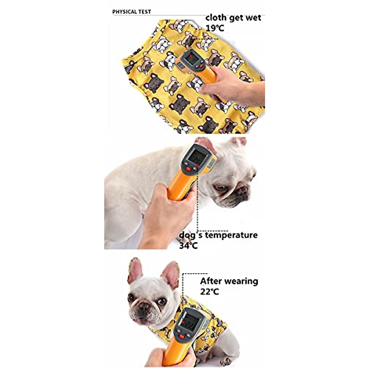 Cooling Dog Harness for Small Medium Dog Pet Ice-Cooling Clothes Comfort Fits Puppy Cooler Vest Shirt for Summer (Yellow, XL)