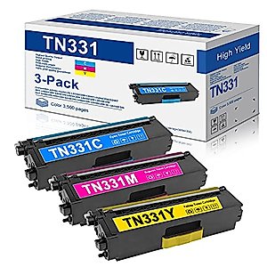 3-Pack(1C+1M+1Y) TN331C TN331M TN331Y Toner Cartridge Replacement for Brother TN 331 TN-331 HL-L8350CDW HL-L8250CDN HL-L8350CDWT MFC-L8850CDW MFC-L8600CDW Printer
