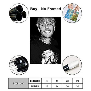 Hxinyi Lil Peep Canvas Art Poster and Wall Art Picture Print Modern Family Bedroom Decor Posters 08x12inch(20x30cm)
