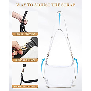 Vorspack Clear Bag Stadium Approved - Clear Purse for Women Clear Crossbody Bag with Adjustable Strap for Sports Events Concerts College - White
