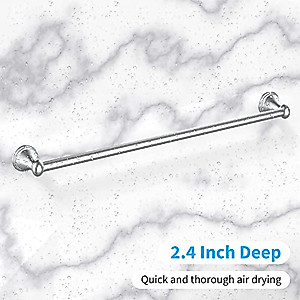 Newfun 24 Inch Brushed Nickel Towel Racks for Bathroom - 2PCS SUS304 Stainless Steel Bathroom Towel Holder Wall Mounted