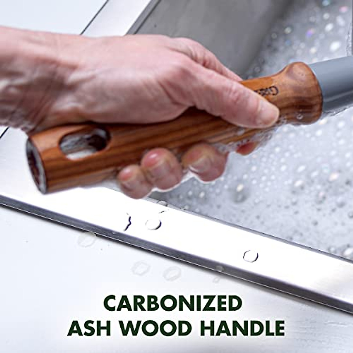 GreenPan Mayflower Pro Hard Anodized Healthy Ceramic Nonstick, 8" Frying Pan Skillet, Vintage Wood Handle, PFAS-Free, Induction, Charcoal Gray