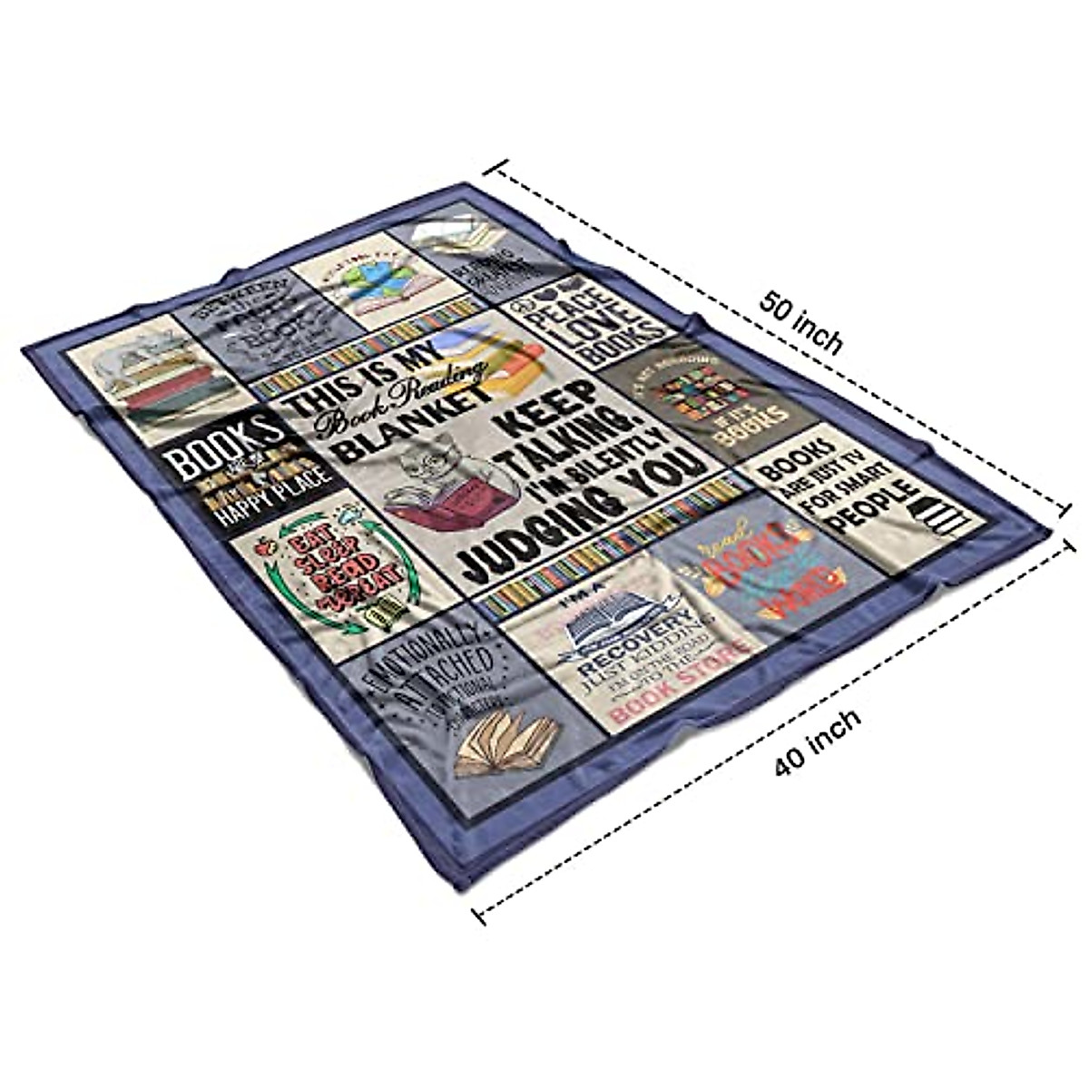IORTY RTTY Book Lovers Gifts Reading Blanket Gifts for People Who Like to Read Gifts for Book Lovers Cozy Lightweight Flannel Throw Blanket 40X50 Inch