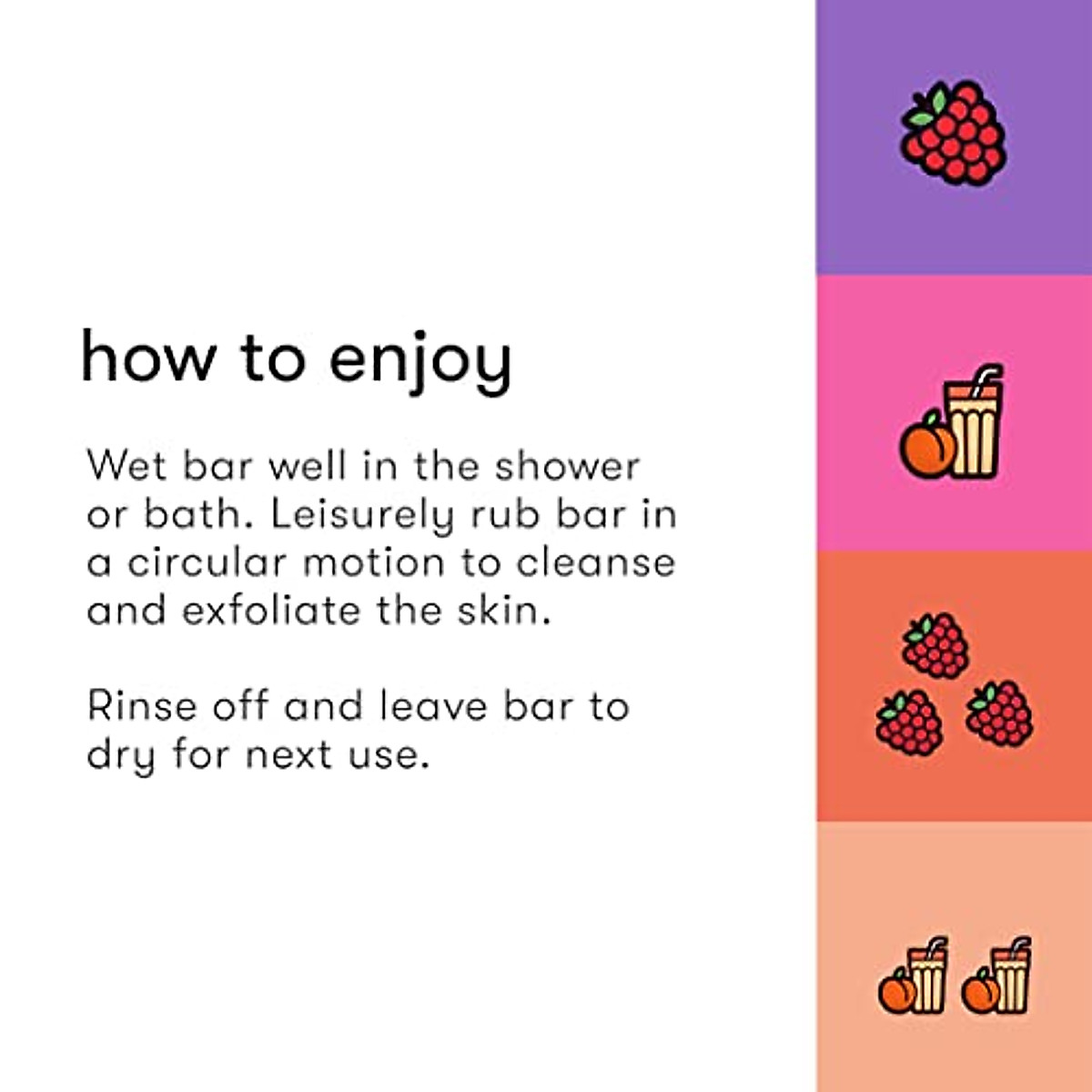 ANIHANA Sugar Scrub Soap Bars 4 Pack with Coconut Oil, Moisturizing, Exfoliating Body Scrub, Refreshing Raspberry Vanilla and Peach Smoothie Scents 3.6 Oz each