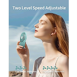 Aluan Handheld Fan Mini Fan Powerful Small Personal Portable Fan Speed Adjustable USB Rechargeable Eyelash Fan for Kids Girls Woman Man Home Office Outdoor Travel