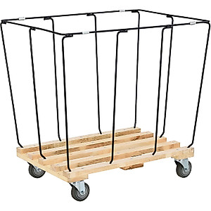 Global Industrial 12 Bushel, Yellow Vinyl Basket Bulk Truck, Unassembled, 36"L x 26"W x 33-1/2"H