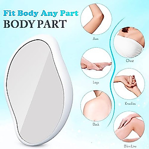 Crystal Hair Eraser, Reusable Hair Removal Device, Hair Removal Tool, Magic Hair Eraser for Back Arms Legs Fast & Easy Crystal Hair Eraser for Women and Men, Hair Eraser for Back Arms Legs - White