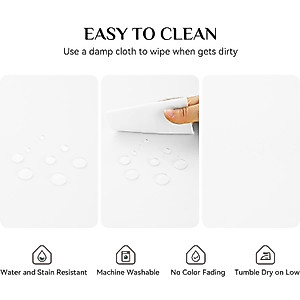 Softalker Round Tablecloth, Waterproof & Stain Resistant Table Cloth Wrinkle Free Fabric Washable 210GSM Polyester Table Cover for Spring/Party/Outdoor - 60 inch,White