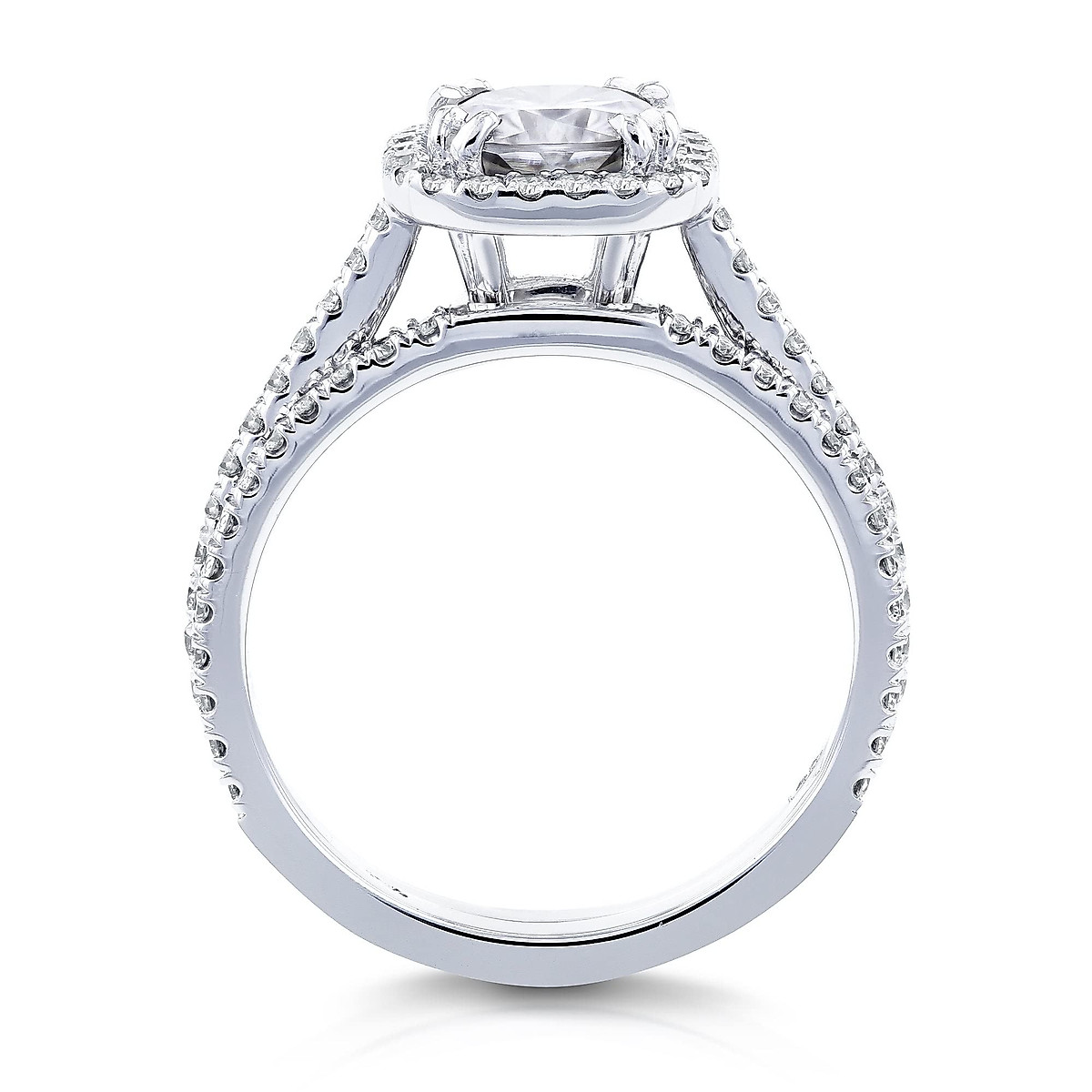 2 Carat(ctw) Cushion-Cut Moissanite Wedding Ring Sets for Women,10K 14K 18K Real Gold Engagement Ring Sets,Bridal Sets with Free Engraving Size 5-11 (18K Gold)