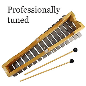 inTemenos Professional Diatonic Glockenspiel 15 notes - Metal Xylophone - 23 Sheet Music Songs, Stickers