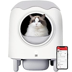 ABRCT Automatic Cat Litter Box, APP Remote Control Self Cleaning Cat Litter Box, Alerts, Odor Suppression, Disassembly for Multiple Cats Family