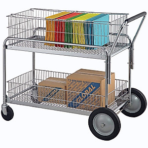 Global Industrial Deluxe Mail/Office File Cart, 250 Lb. Capacity