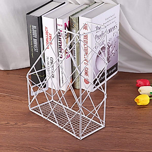 NUOBESTY Bookshelf for Office File Racks for Desktop Magazine File Holder Jewelry Organizer Hanger Desktop Organizer Magazine Stand Desk Accessories Storage Book Shelf White