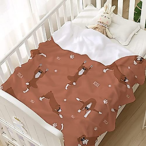 RICKYOUNG Boxer Dog Cute Fleece Flannel Lightweight Blankets Quilt Plush Soft Bedding Throw Blanket for Couch and Bed 40"x30" (Toddler) for Pet