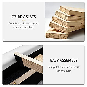 SHA CERLIN Full Size Bed Frame with Iron Pieces Decor and Adjustable Headboard/Deluxe Upholstered Modern Platform Bed with Solid Wooden Slats Support/No Box Spring Needed, White